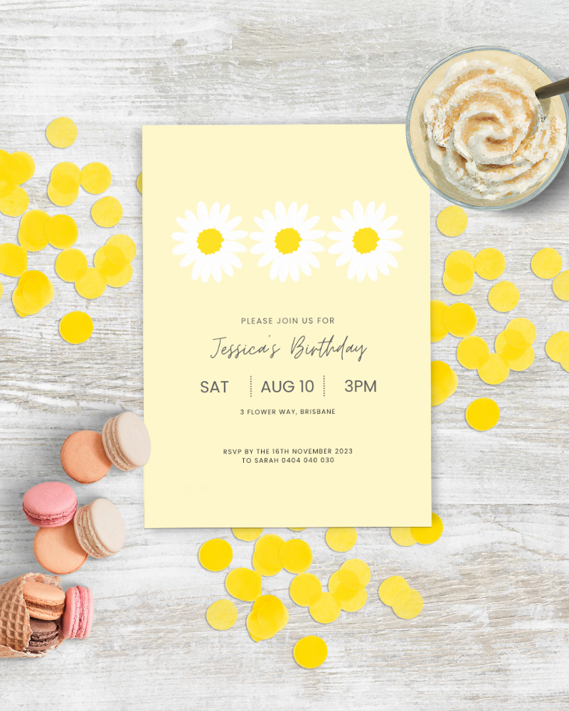 Daisy Flower Birthday Party Invite | Digital Download ALW84