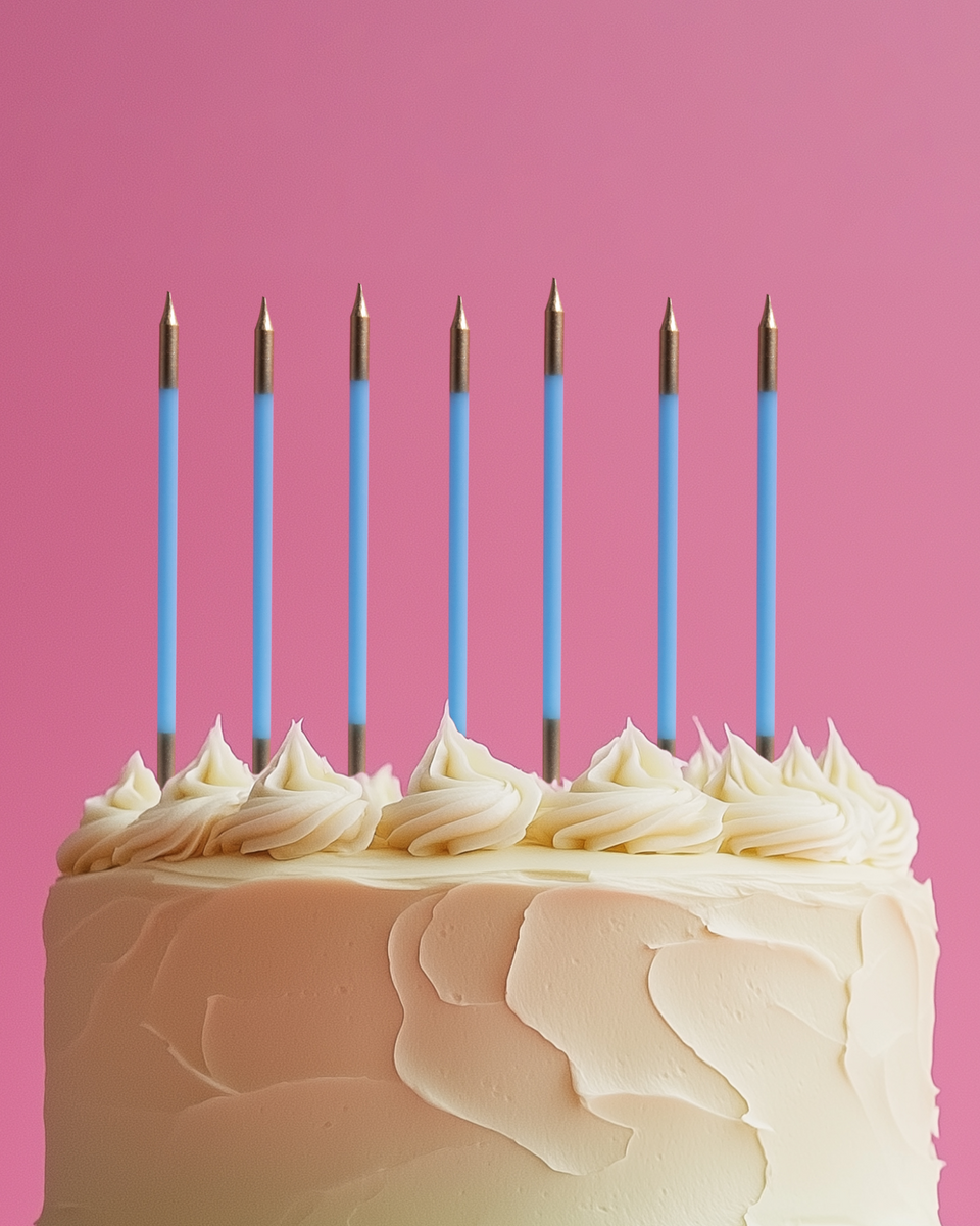 Gold Dipped Tall Blue Cake Candles – A Little Whimsy
