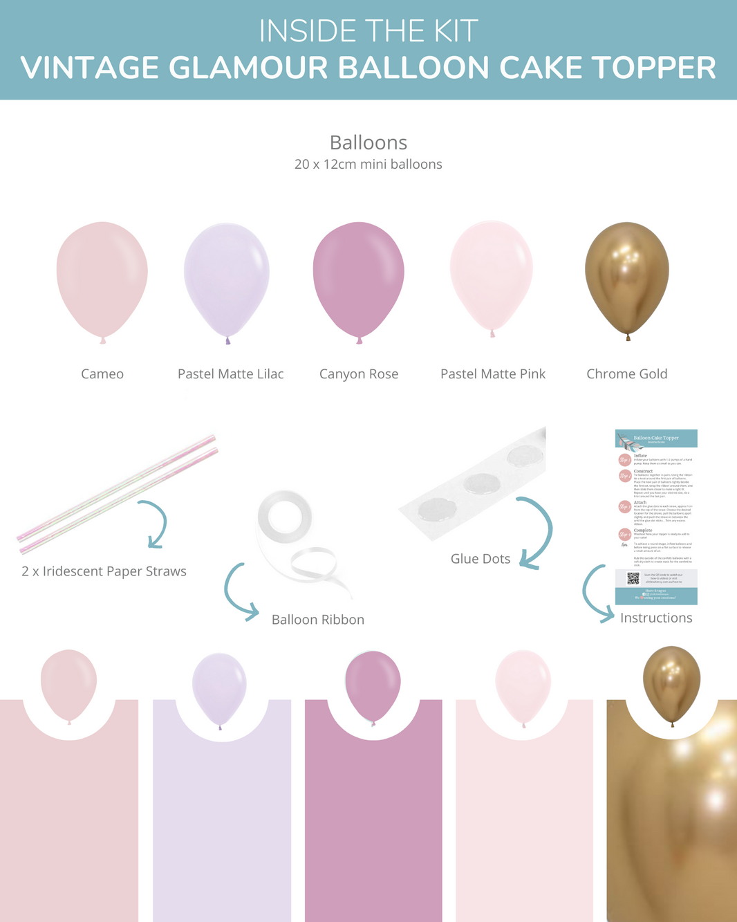 Balloon Cake Toppers - Colorful Party Décor