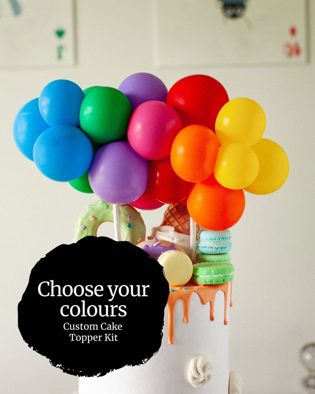 Balloon Cake Toppers - Colorful Party Décor